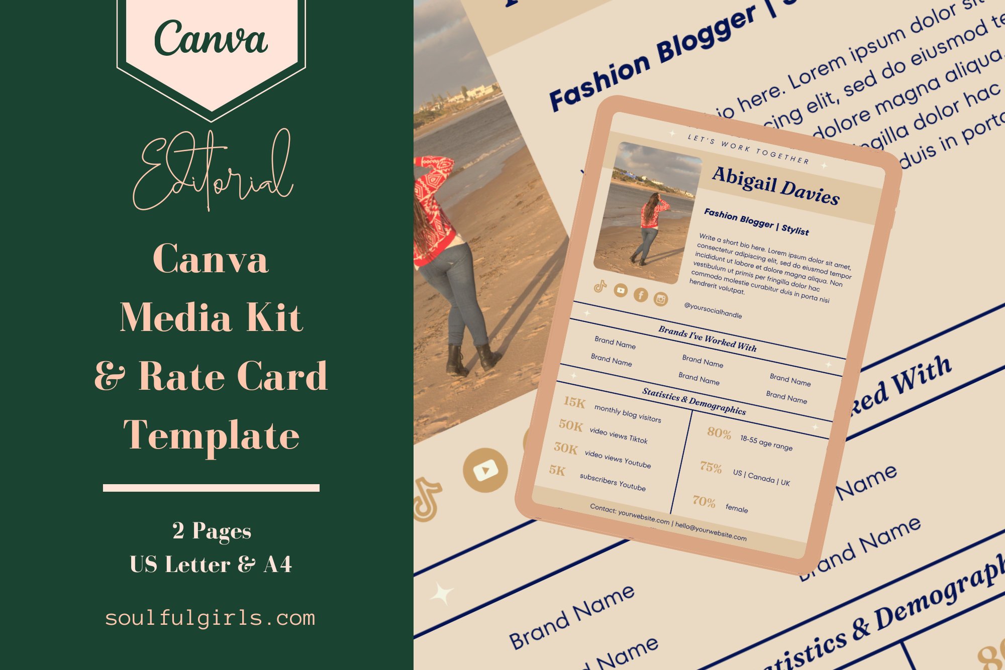 Canva Media Kit & Rate Card Template | Editorial — Soulful Girls Studio