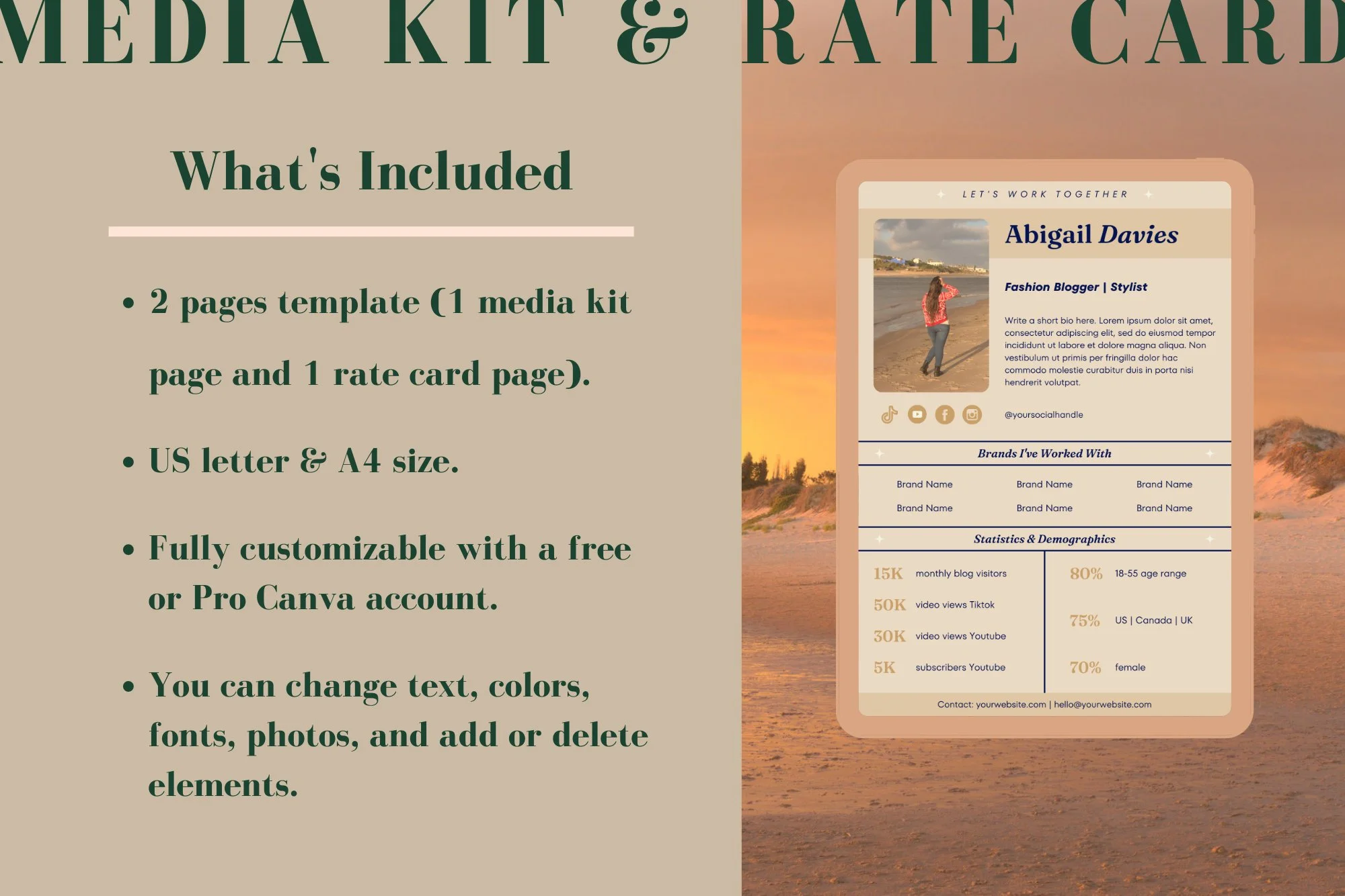 Canva Media Kit & Rate Card Template | Editorial — Soulful Girls Studio