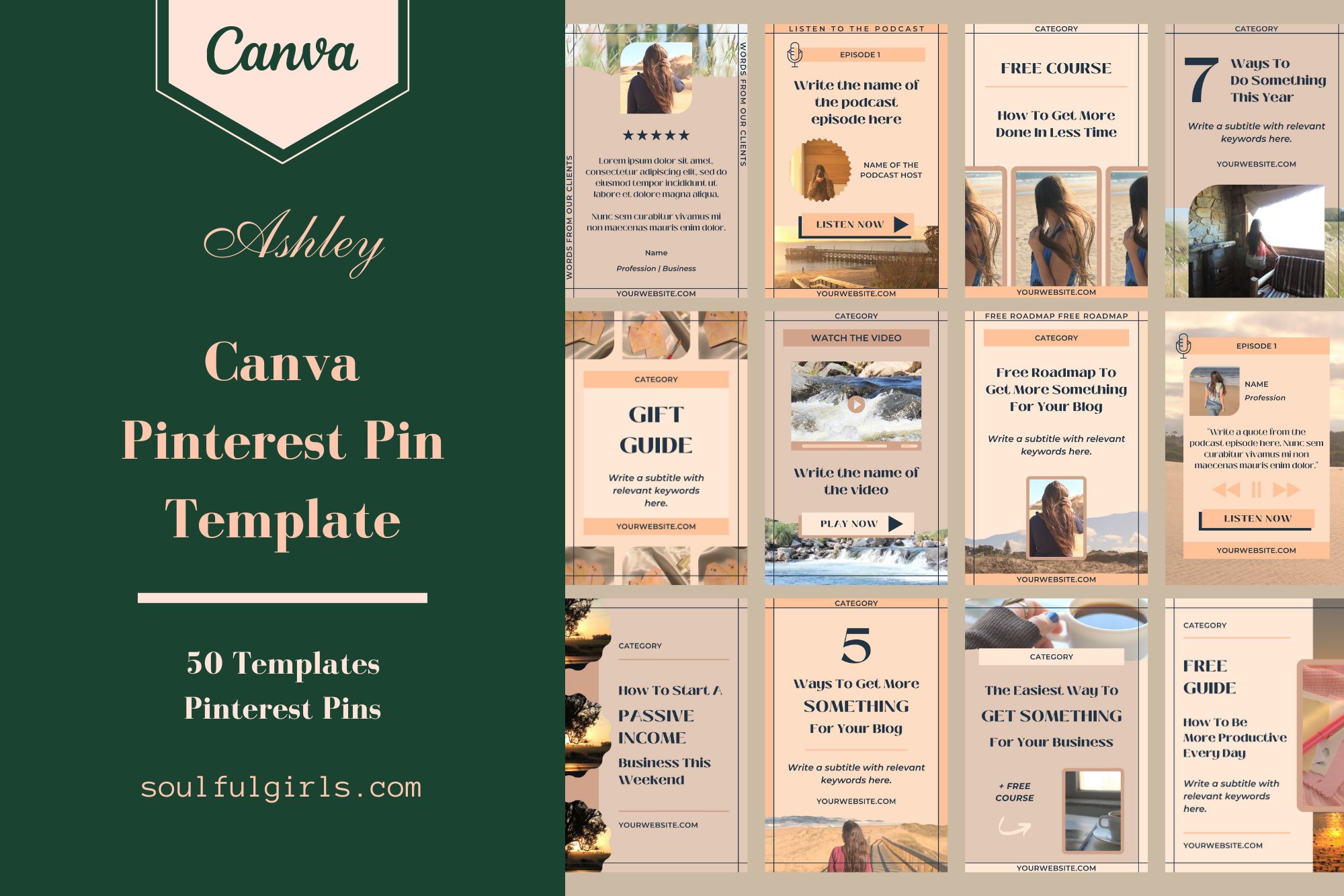 Canva Pinterest Pin Template | Ashley — Soulful Girls Studio