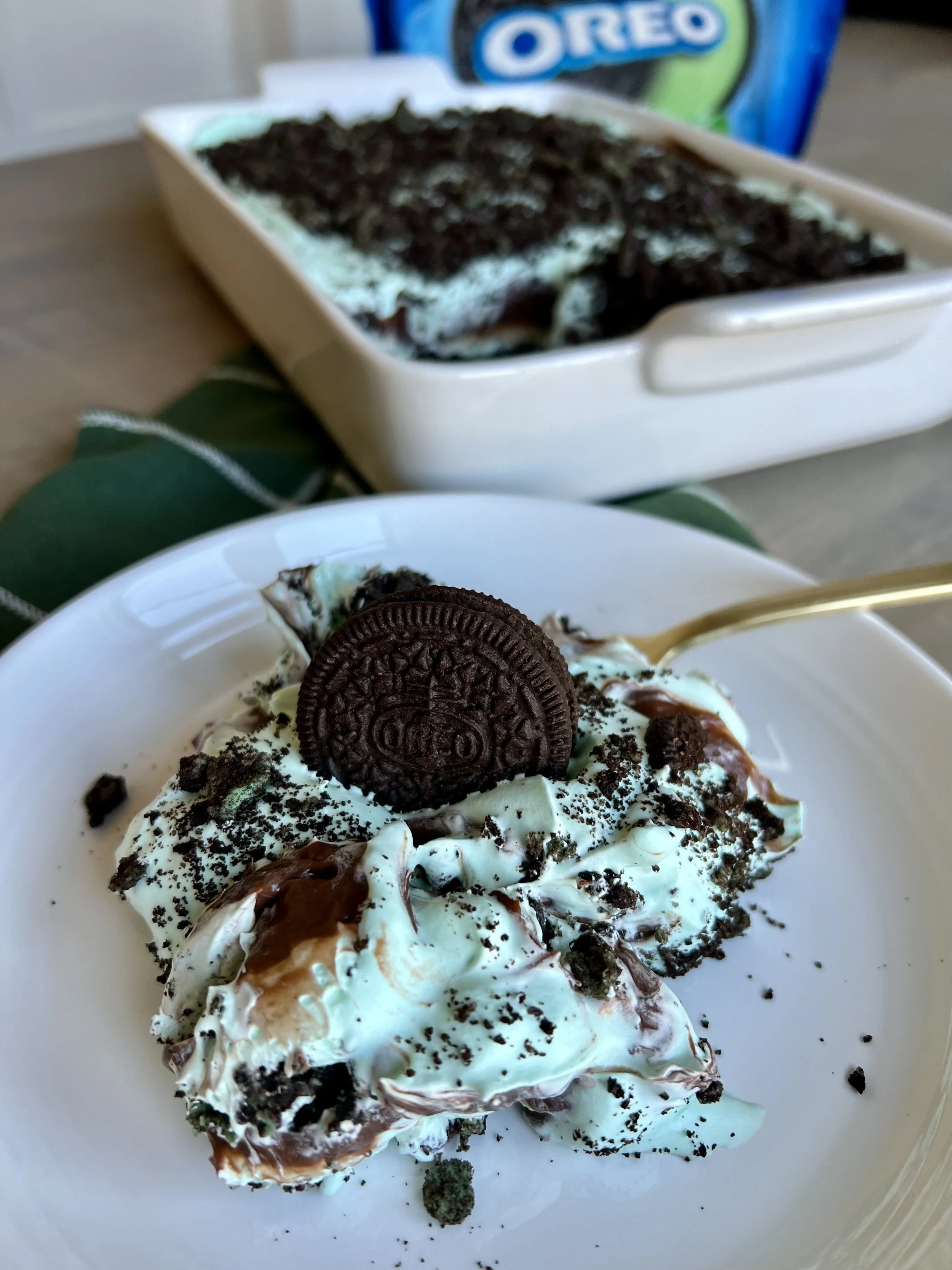 No Bake Mint Oreo Chocolate Delight — Miss Annie's Home + Kitchen