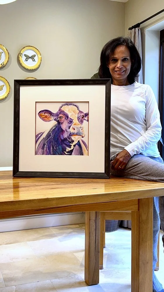 Nora Batty - painting of a supercilious black cow — Jos Haigh Art