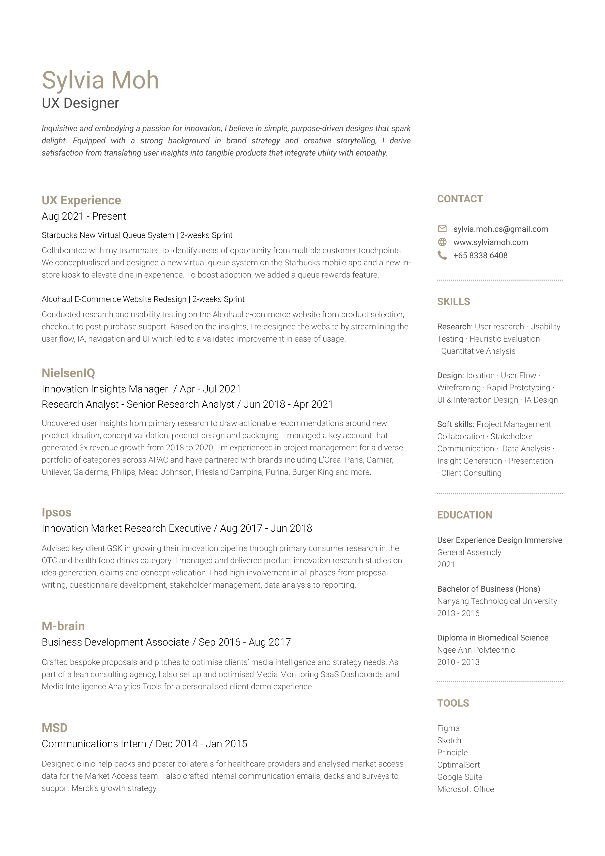 Resume — Sylvia Moh