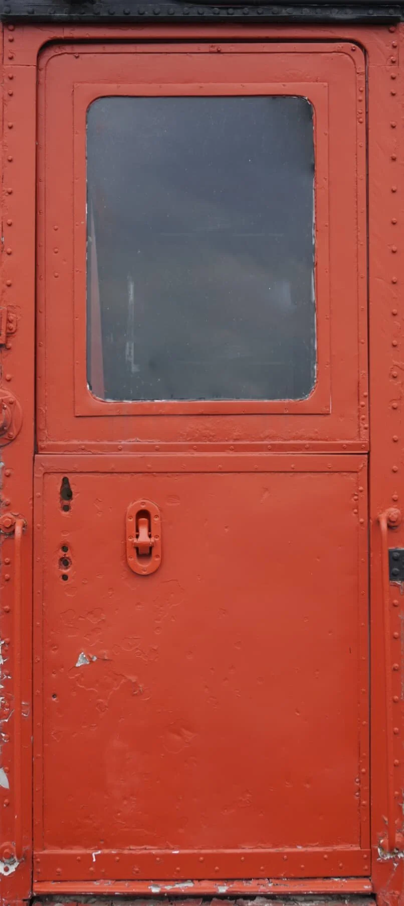 Red Train Car Door Wrap