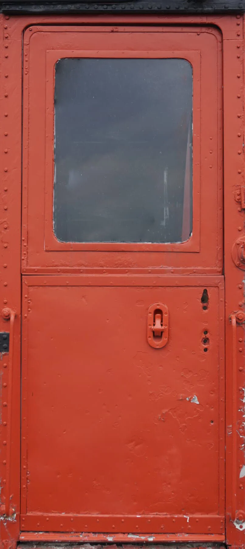 Red Train Car Door Wrap