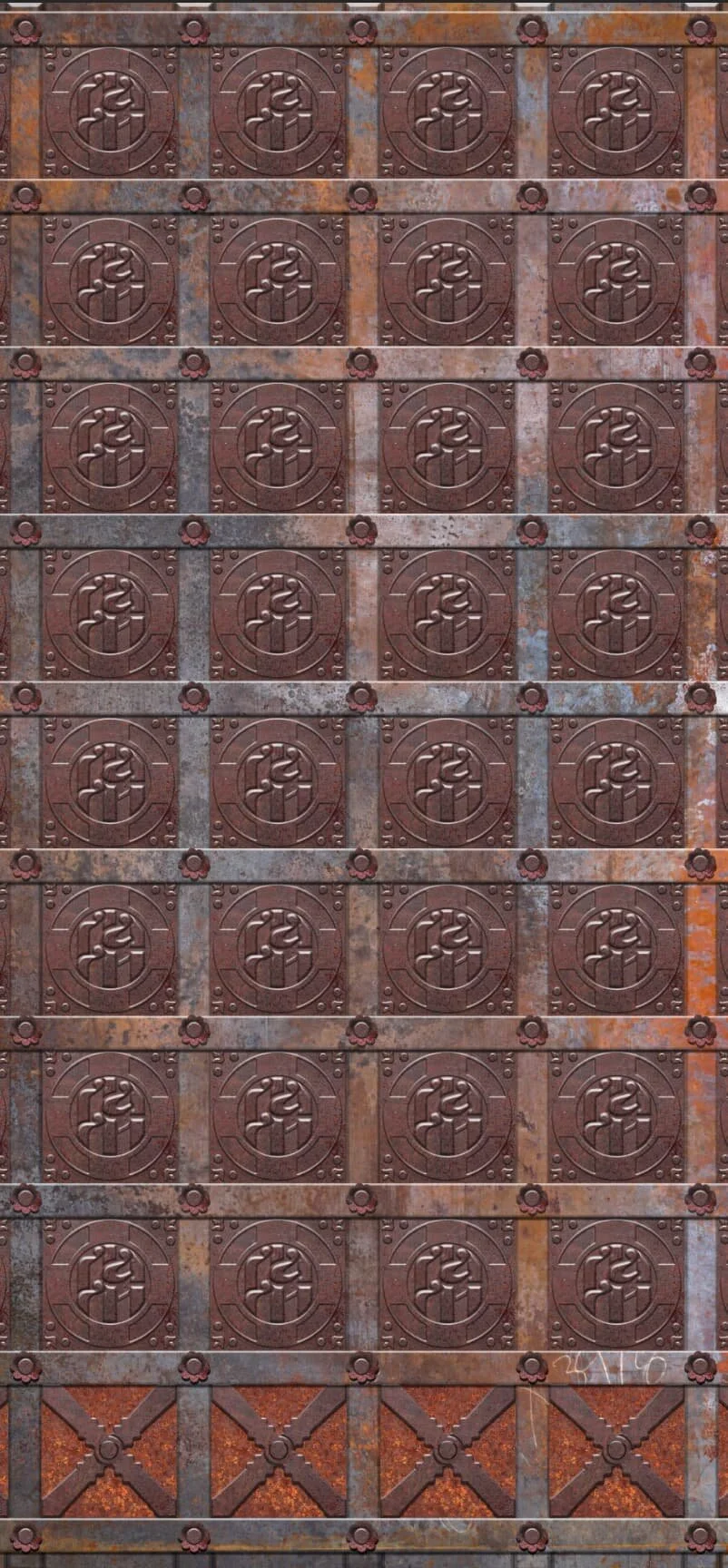 Medieval Door Rustic Metal Strips Door Wrap