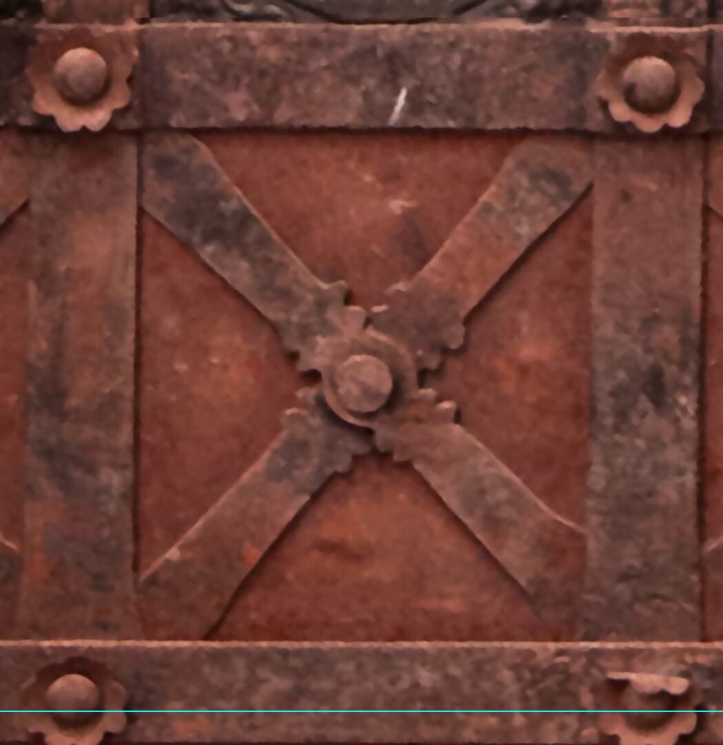 Medieval Door Rustic Metal Strips Door Wrap