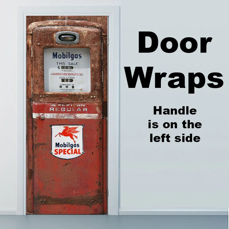 Mobilgas SPECIAL Red Rust Gas Pump Door Wrap — RM wraps LLC