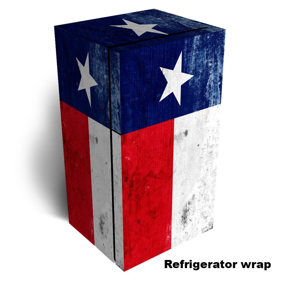 Worn Texas Flag Refrigerator Wrap — RM wraps LLC