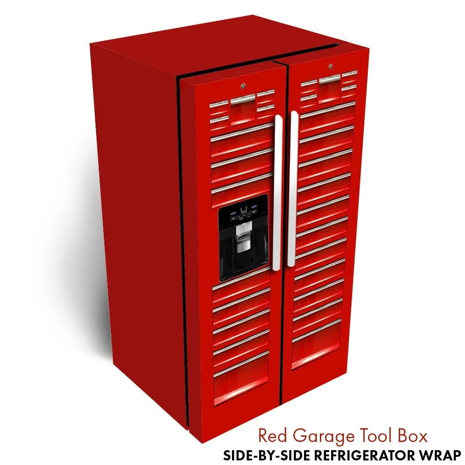 Red Tool Box Refrigerator Wrap — RM wraps LLC