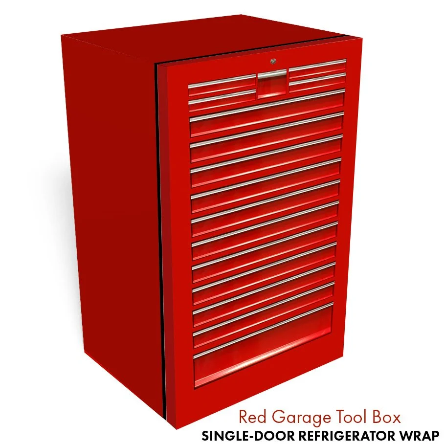 Red Tool Box Refrigerator Wrap — RM wraps LLC