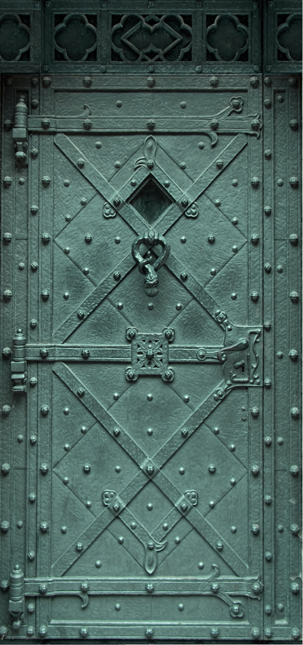 Medieval Door Rustic Metal Strips Door Wrap