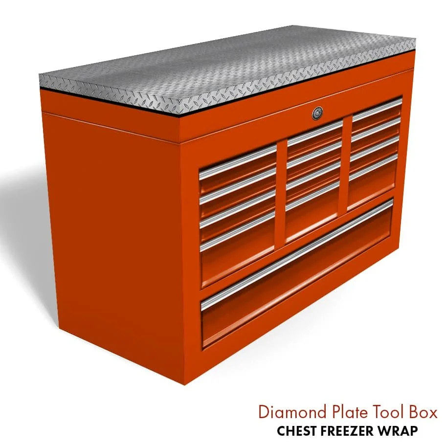 Diamond Plate Tool Box Chest Freezer Wrap — RM wraps LLC