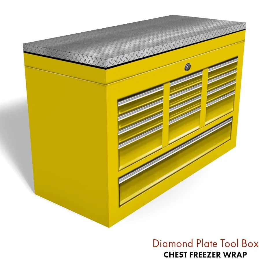 Diamond Plate Tool Box Chest Freezer Wrap — RM wraps LLC