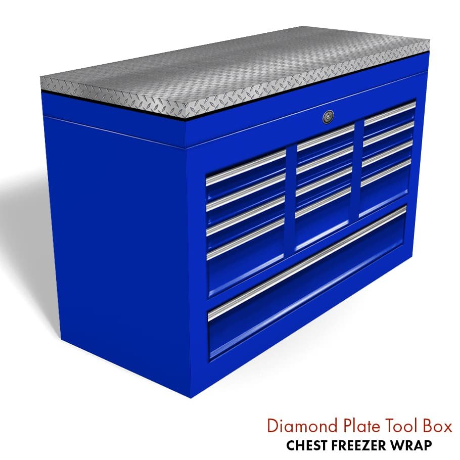 Diamond Plate Tool Box Chest Freezer Wrap — RM wraps LLC