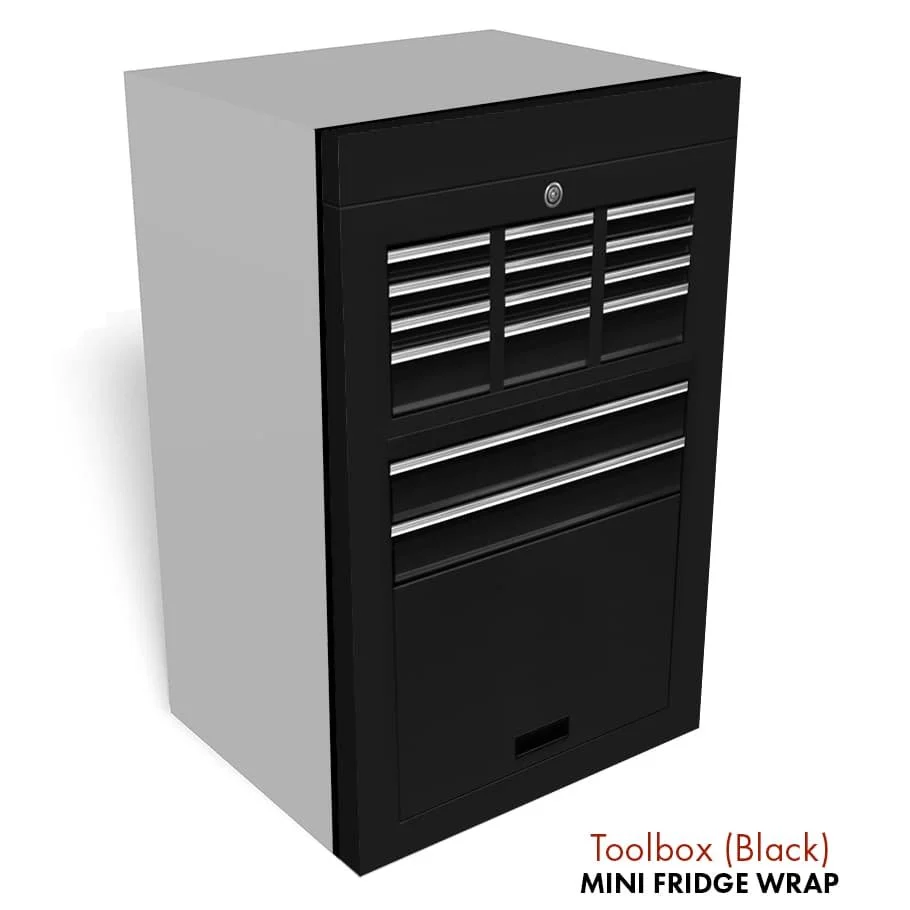 Red Tool Chest Mini Fridge Wrap