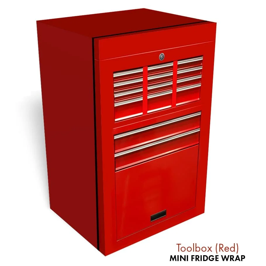 Black Tool Chest Mini Fridge Wrap
