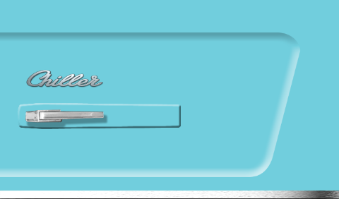 Ice Blue Retro Chiller Custom Printed Refrigerator Wrap