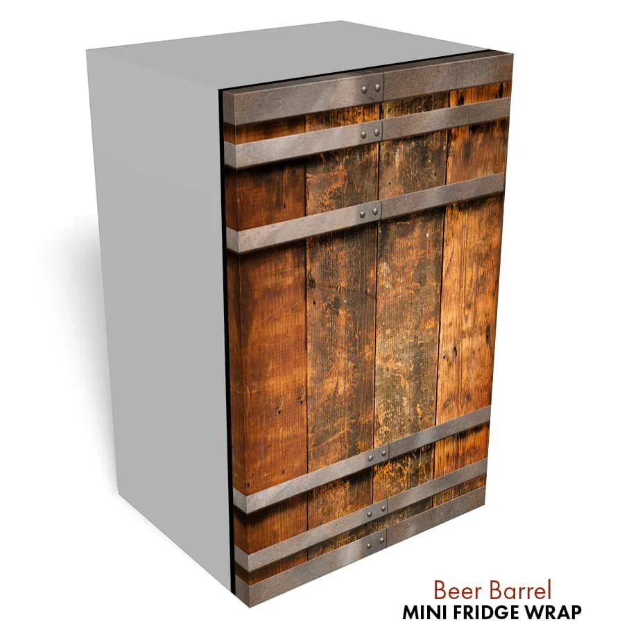 Beer Barrel Mini Fridge Wrap — RM wraps LLC