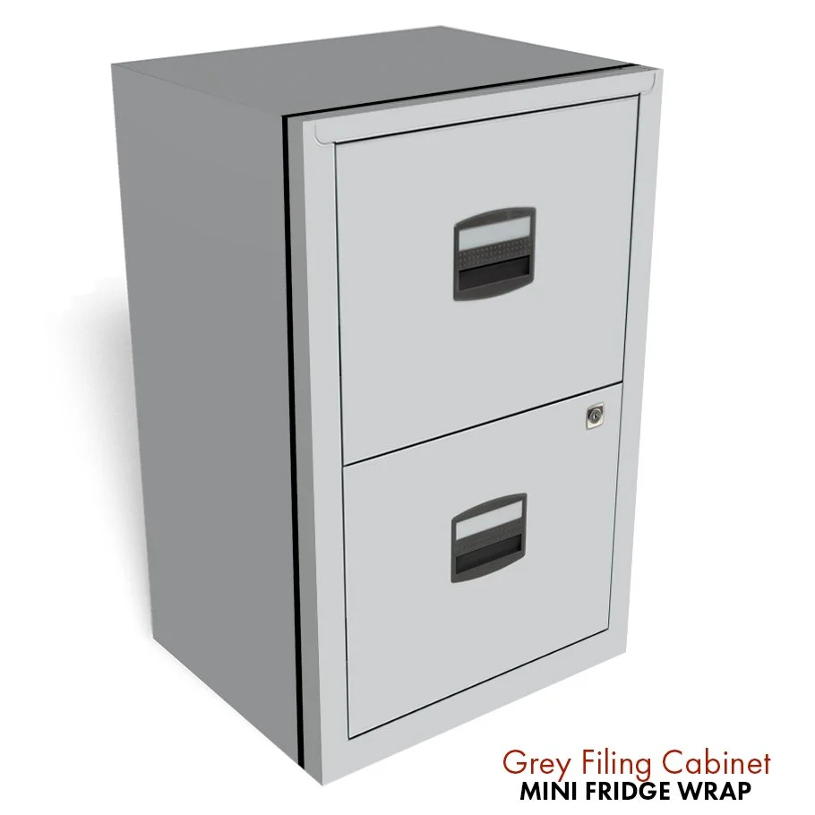 Grey Filing Cabinet Mini Fridge Wrap — RM wraps