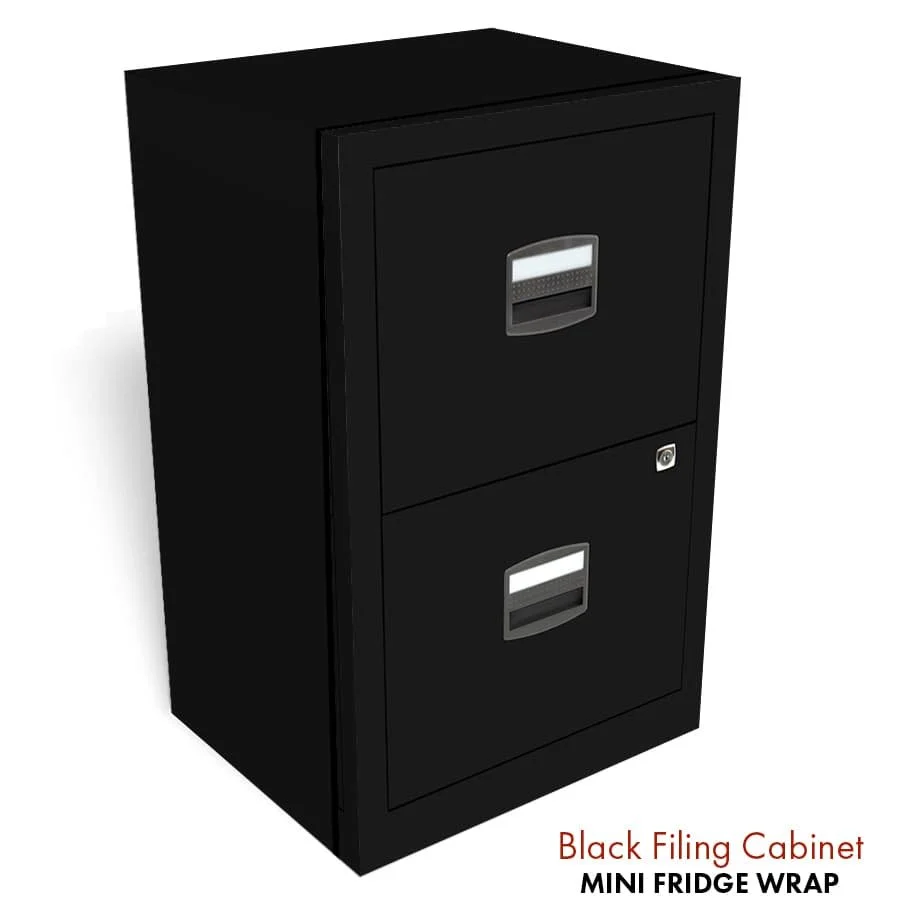 Black Filing Cabinet Mini Fridge Wrap — RM wraps LLC