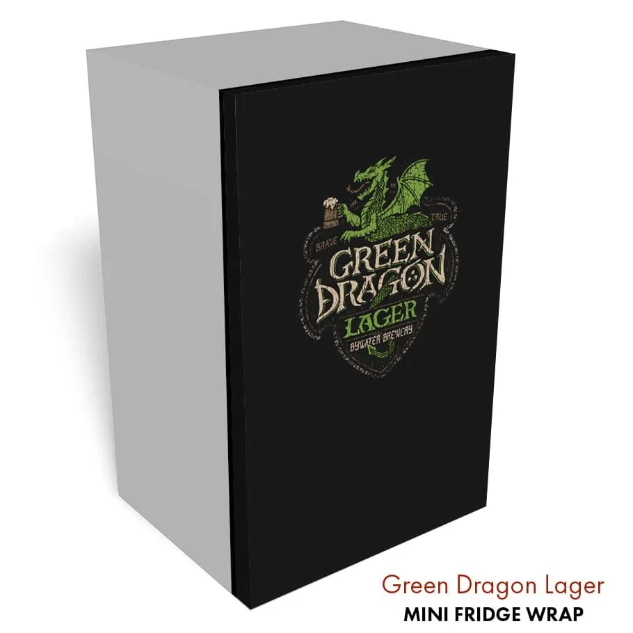 Green Dragon Lager Mini Fridge Wrap