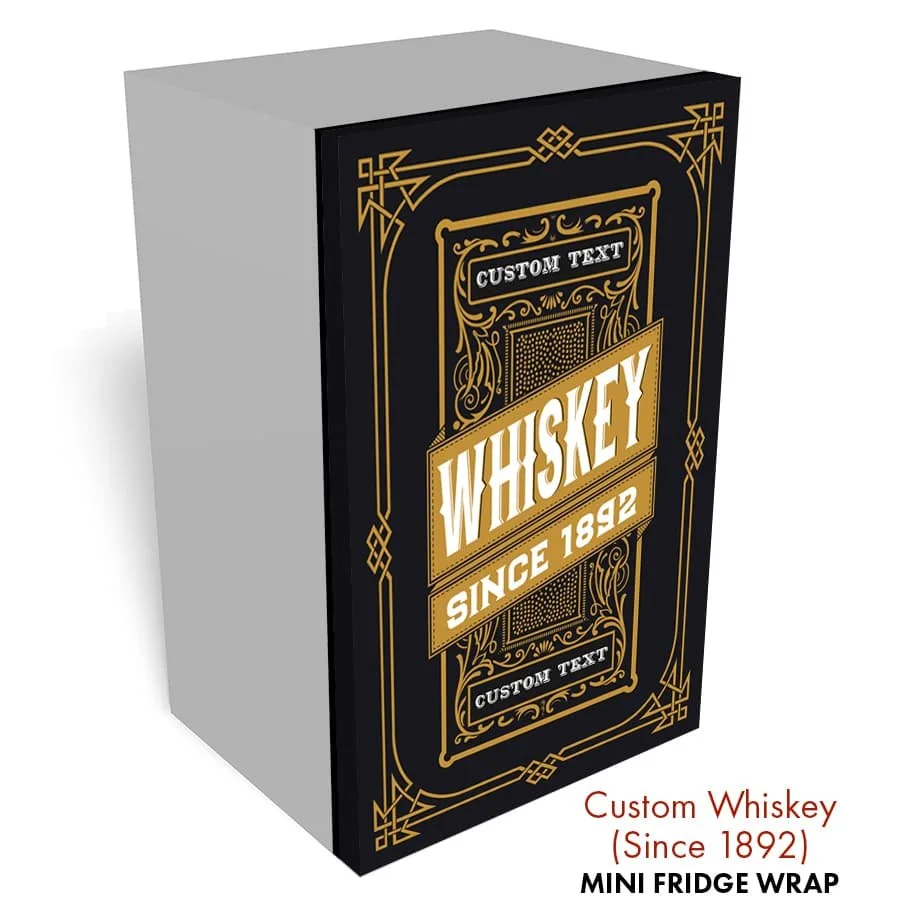 Outlaw Whiskey Mini Fridge Wrap — RM wraps LLC