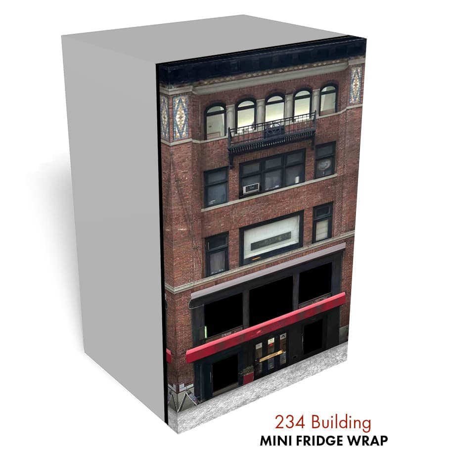 234 Building Mini Fridge Wrap — RM wraps LLC