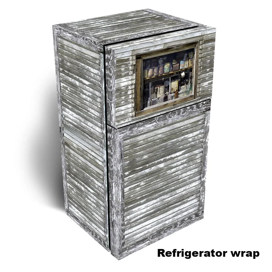 Steampunk Refrigerator Wrap — RM wraps LLC