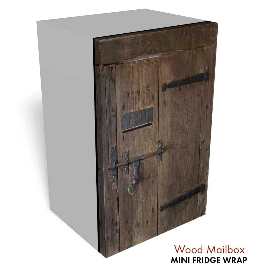 Icebox White Clad custom printed vinyl Mini Fridge Wrap