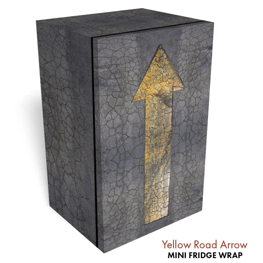 Yellow Road Arrow Mini Fridge Wrap