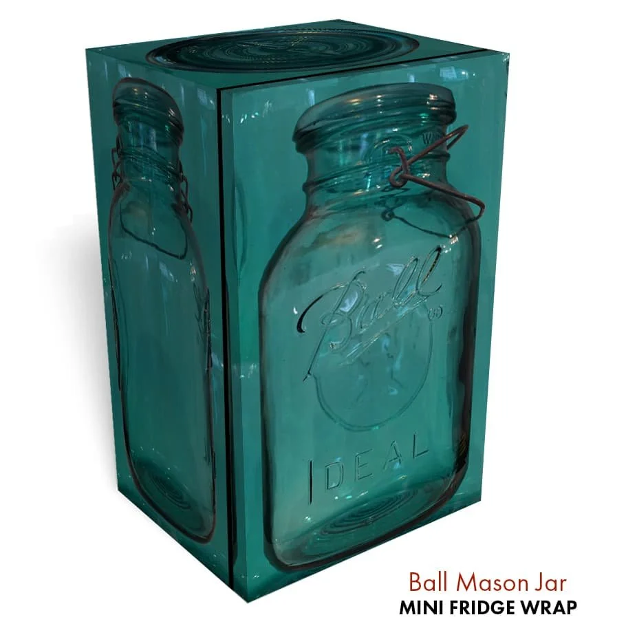 Icebox Weathered Oak Custom Printed Vinyl Mini Fridge Wrap