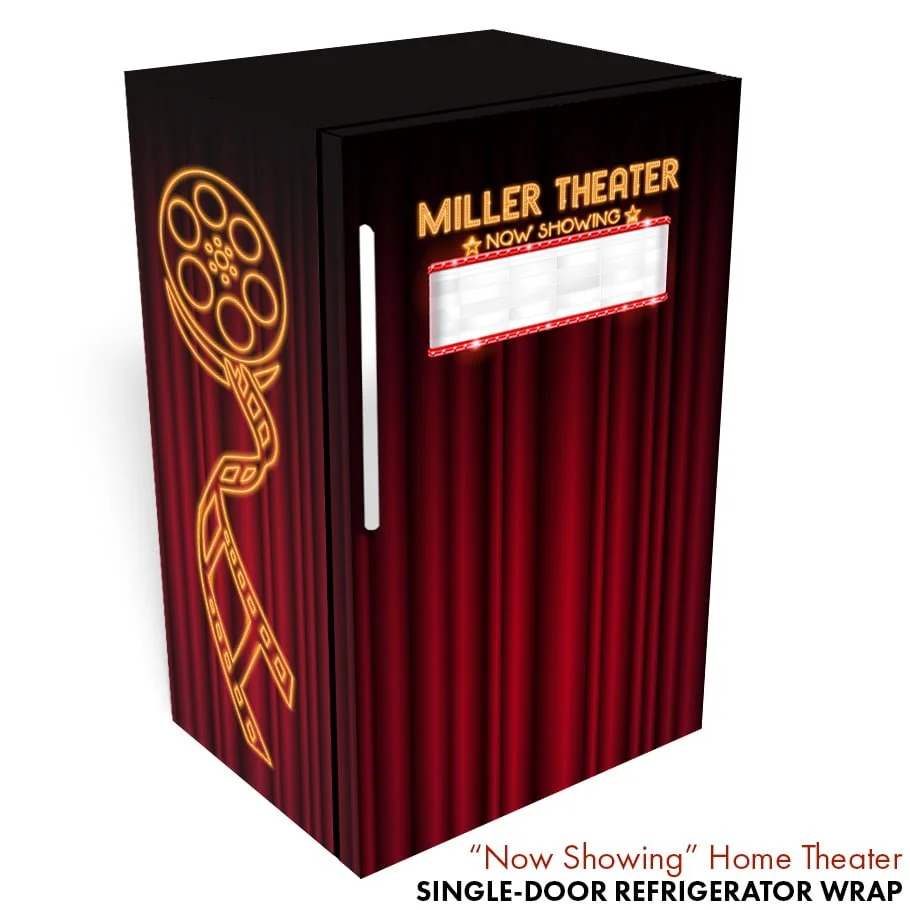 Red British Phone Booth Custom Printed Refrigerator Wrap