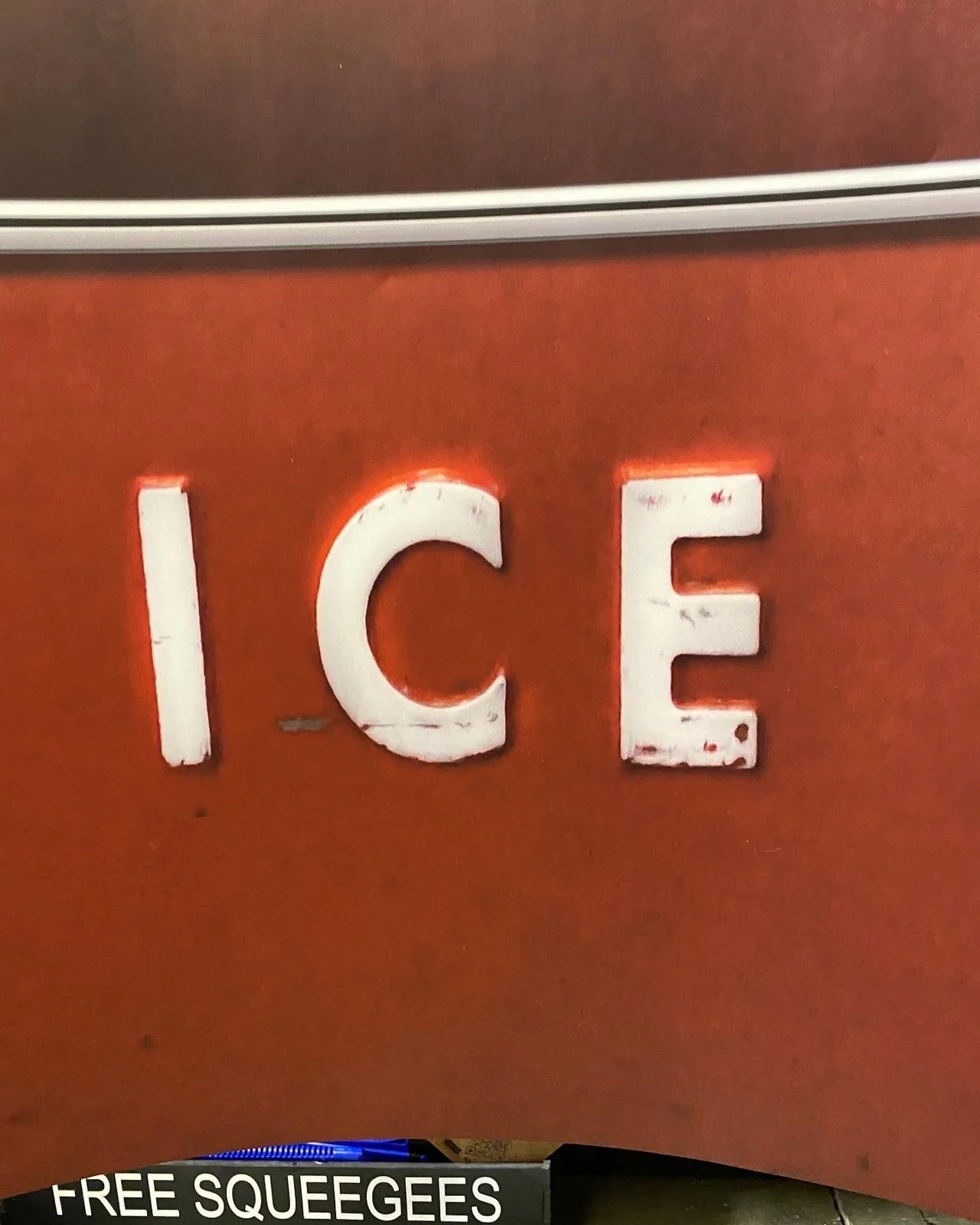 Faded Red 'Ice Cold' Vending Machine Refrigerator Wrap — RM wraps LLC