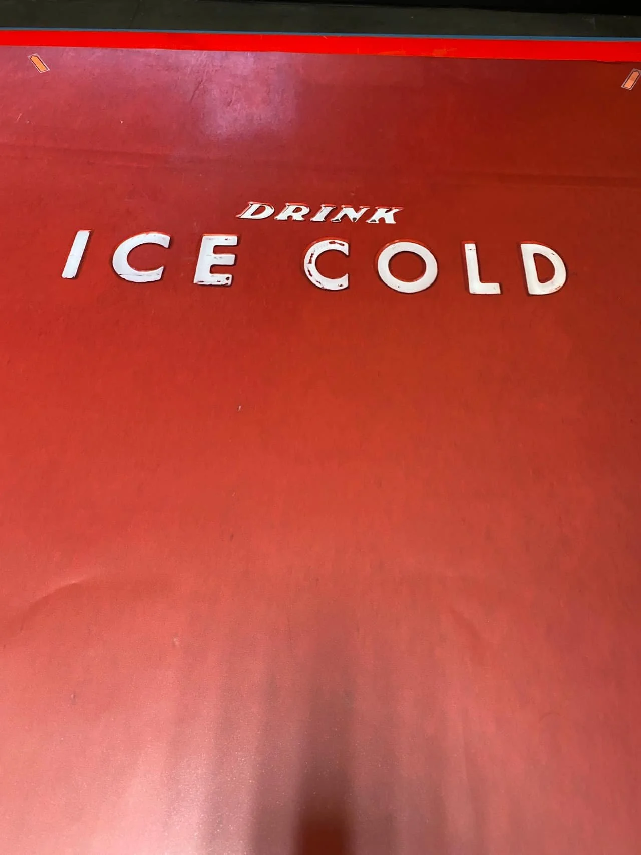 Faded Red 'Ice Cold' Vending Machine Refrigerator Wrap — RM wraps LLC