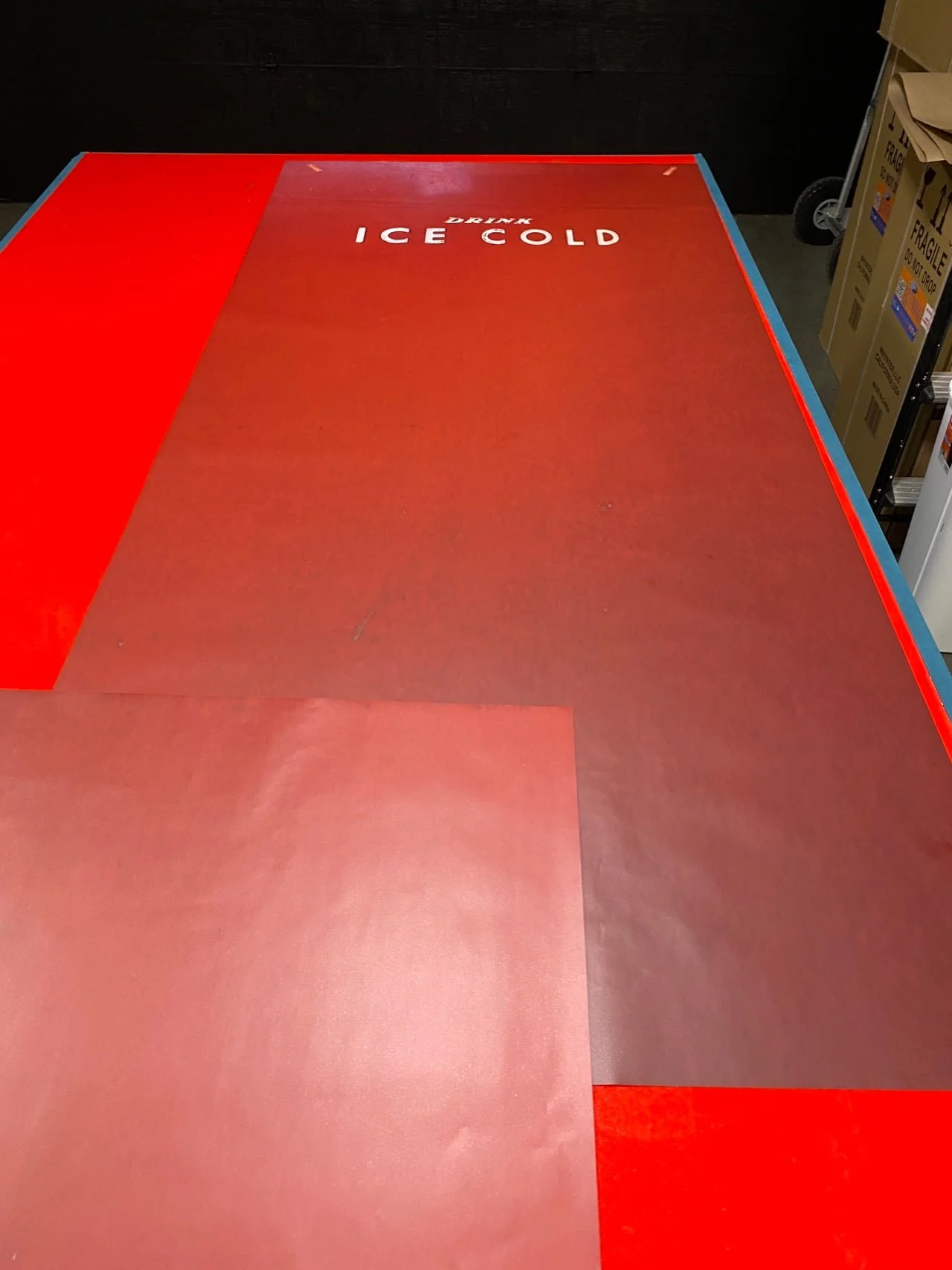 Faded Red 'Ice Cold' Vending Machine Refrigerator Wrap — RM wraps LLC