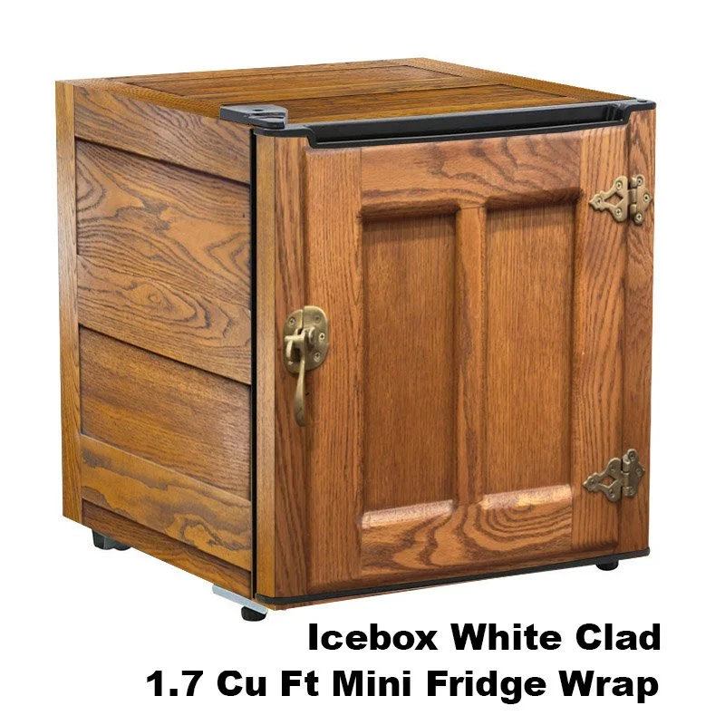 Icebox White Clad custom printed vinyl Mini Fridge Wrap