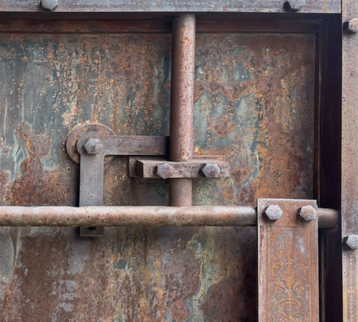 Old Western Bank Vault Metal Door Wraps — RM wraps LLC