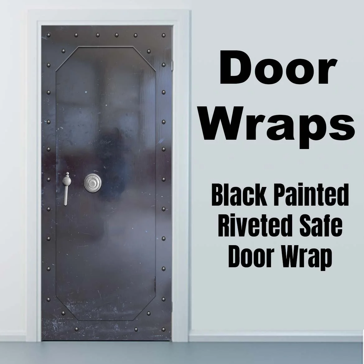 Black Painted Riveted Safe Door Wrap — RM wraps LLC