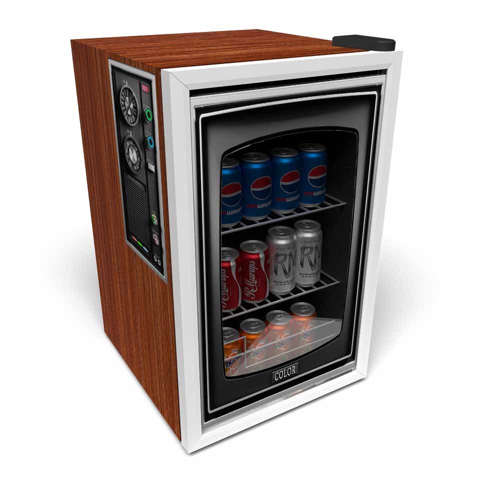 70's TV Mini Fridge wrap