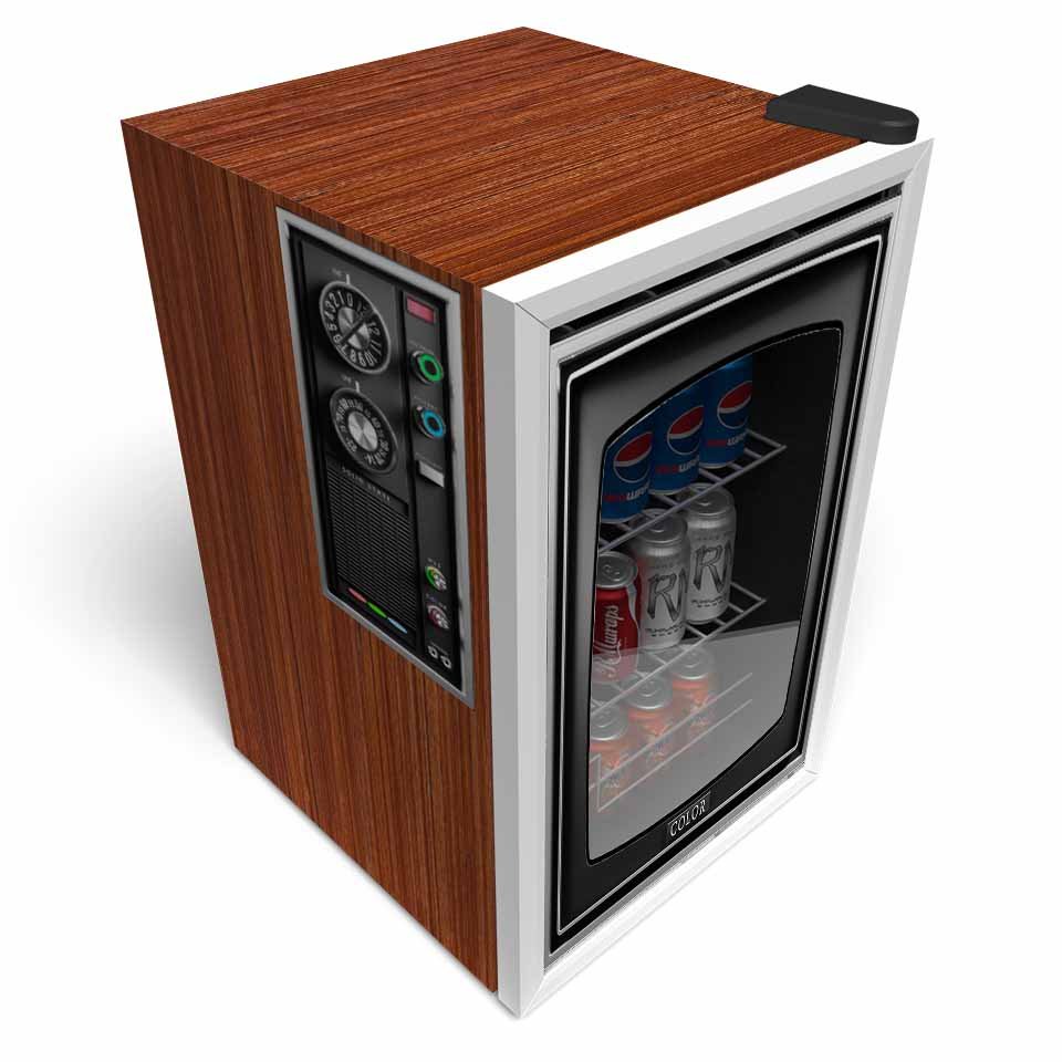 70's TV Mini Fridge wrap