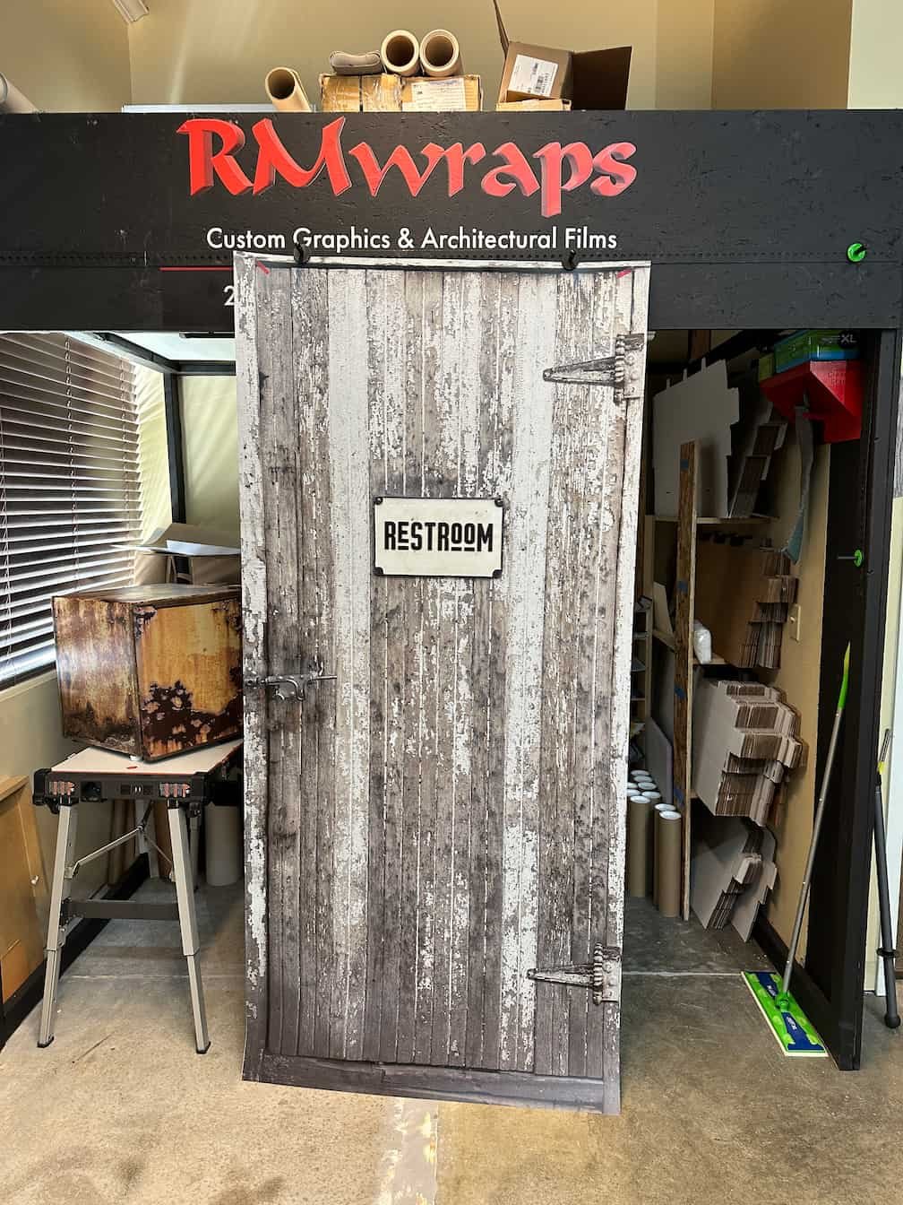 White Cracked Painted Door Wrap