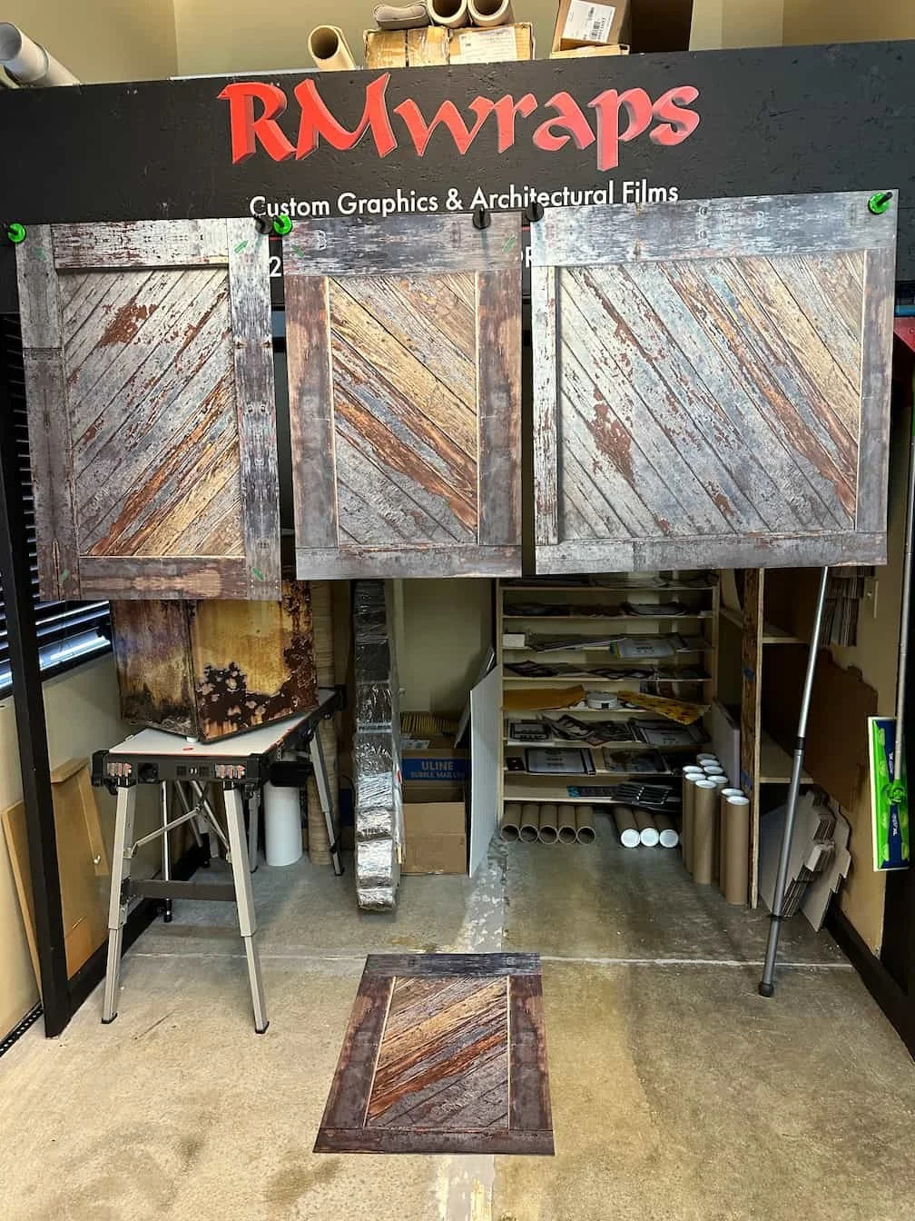 Weathered Painted Wood Crate Chest Freezer Wrap — RM wraps LLC