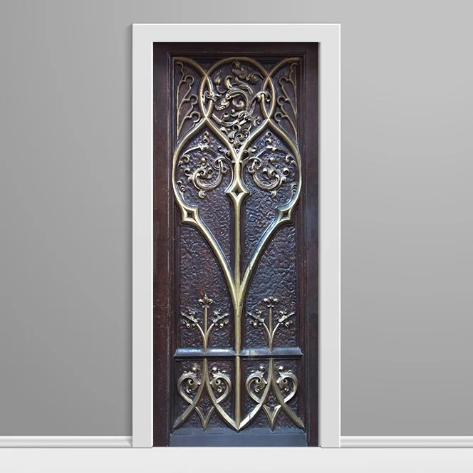 Medieval Front Door in Prague Door Wrap
