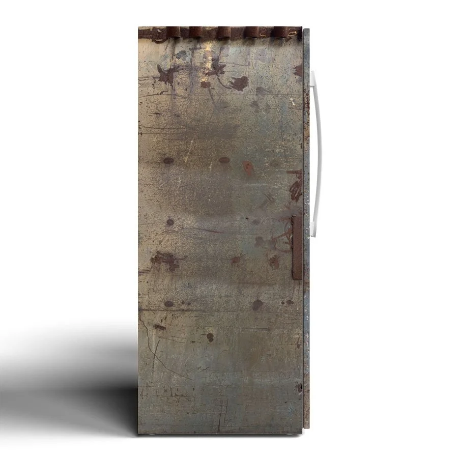 Side by Side Hickory Wood Panel Refrigerator Wrap.
