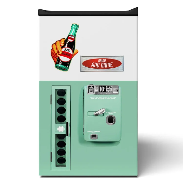 Worn Red Vending Machine Mini Fridge Wrap