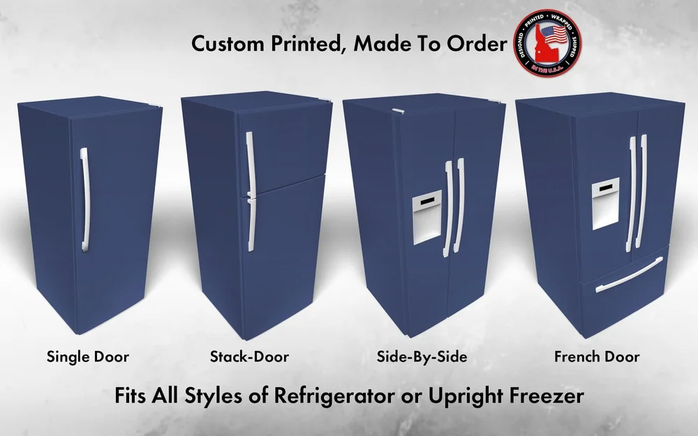 Weathered Barnwood Crate Refrigerator Wrap