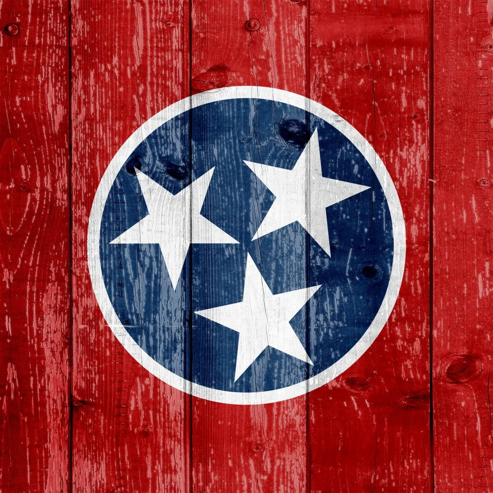 Wooden Mural Tennessee Flag - Custom Printed Door Wrap