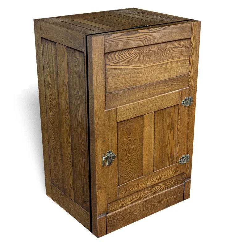 Icebox Weathered Oak Custom Printed Vinyl Mini Fridge Wrap