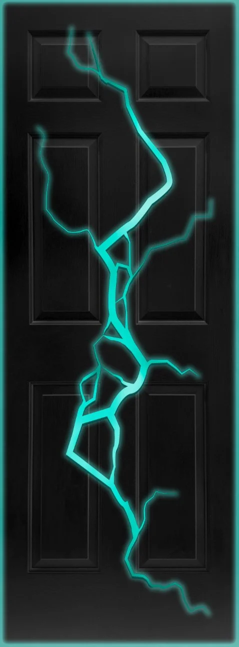 Black Glowin Cracked Door Wrap — RM wraps LLC