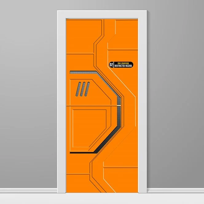 Weathered Painted Door with Plaque Custom-Printed Door Wrap